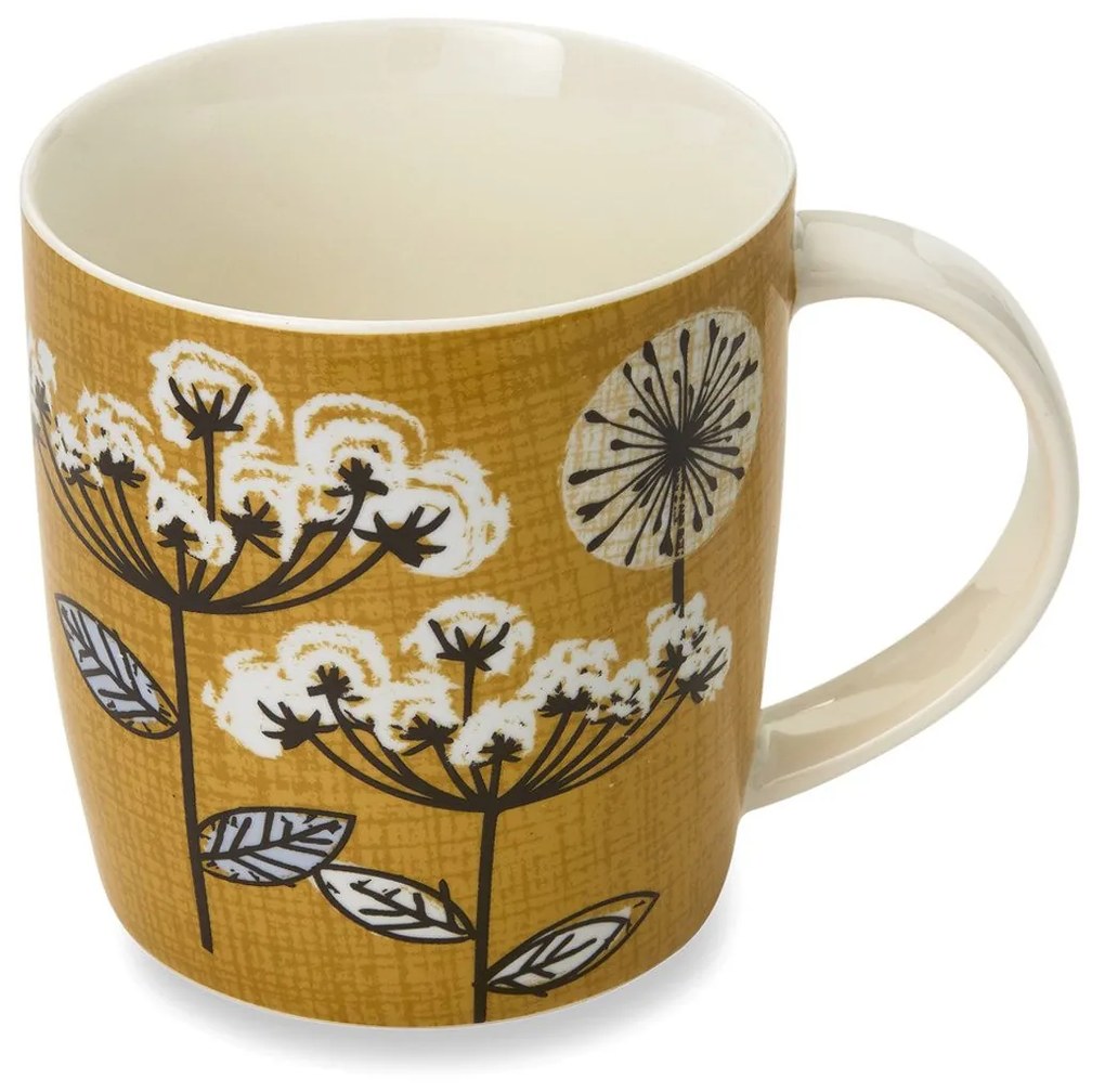 Cooksmart  Porcelánový hrníček Retro Meadow Mug žlutý-300ml