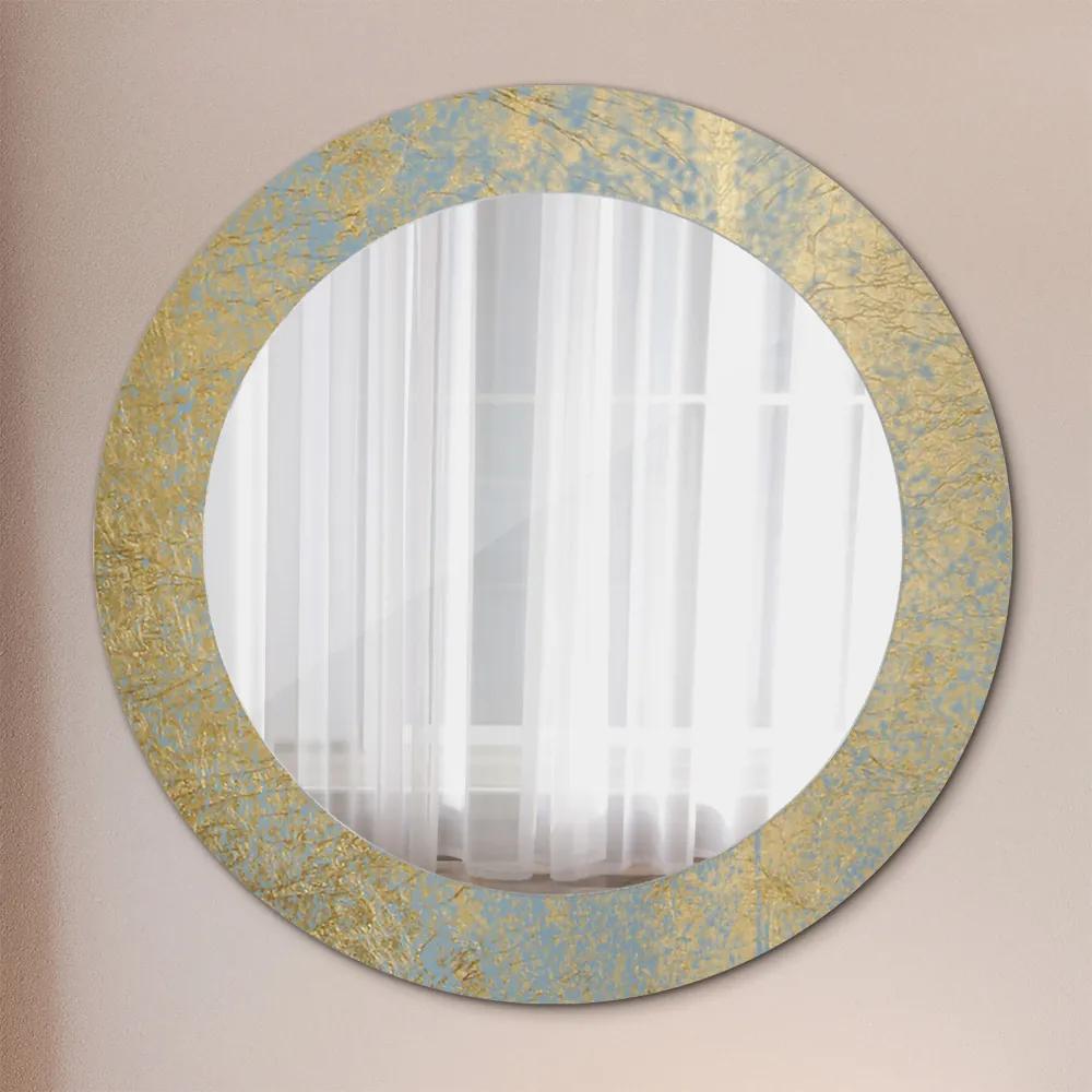 Kulaté dekorativní zrcadlo Textura zlatého filmu fi 60 cm