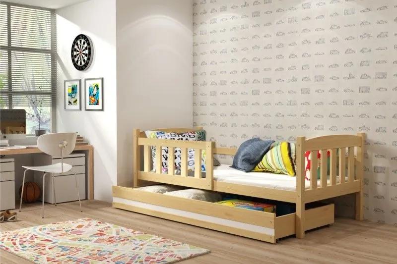 Dětská postel KUBÍK se šuplíkem 160 cm - barva přírodní