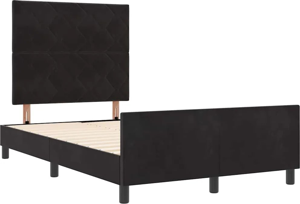 Postel s boxspringem s čelo Černá 120 x 200 cm samet 3345001