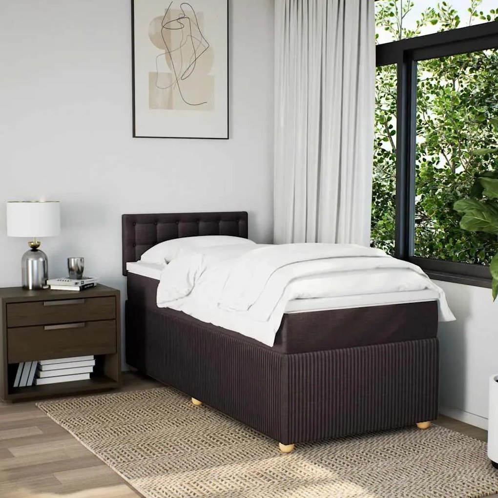 Box spring postel s matrací tmavě hnědá 80x200 cm textil 3289600