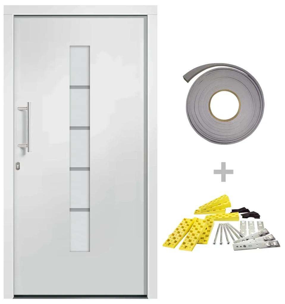 Vchodové dveře hliník a PVC bílé 100 x 210 cm,  3056810