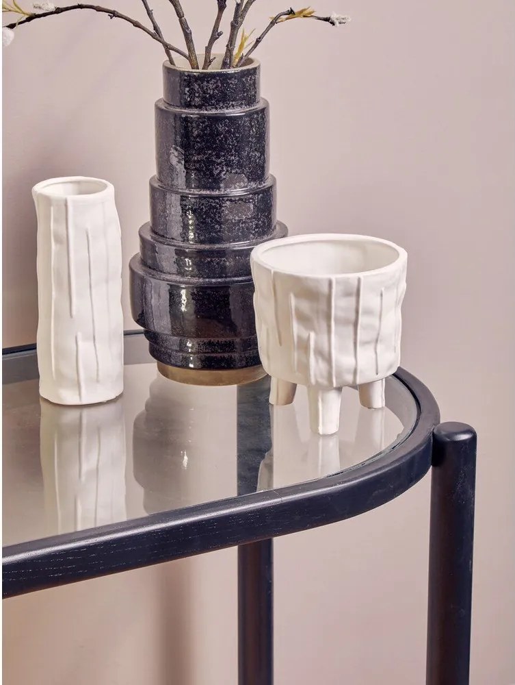 Černý/v přírodní barvě konzolový stolek se skleněnou deskou 49x100 cm Cebu – Premier Housewares