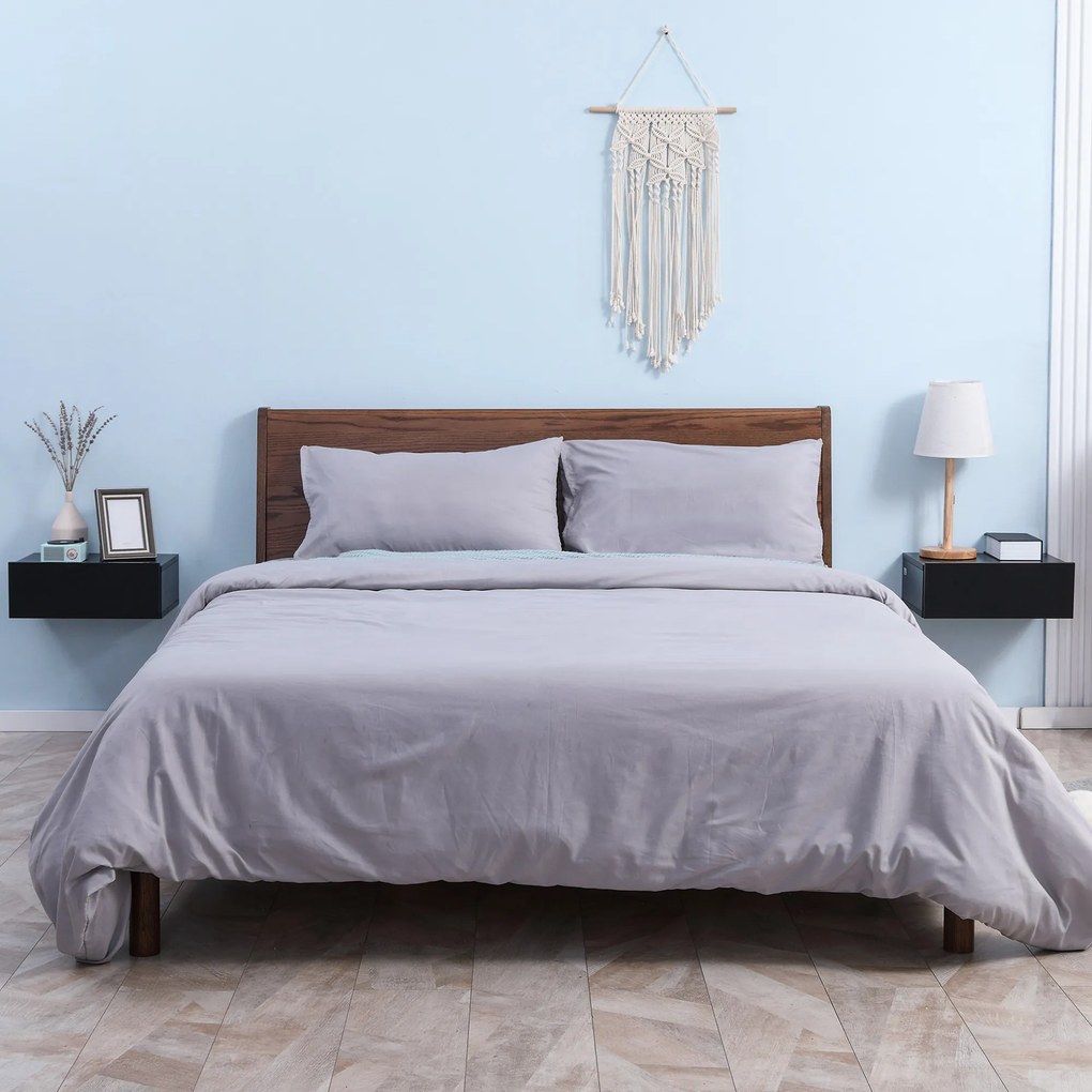 HOMCOM Sada 2 floating nočních stolků s 1 zásuvkou, nástěnný design, moderní styl pro ložnici 40x30x15 cm černá