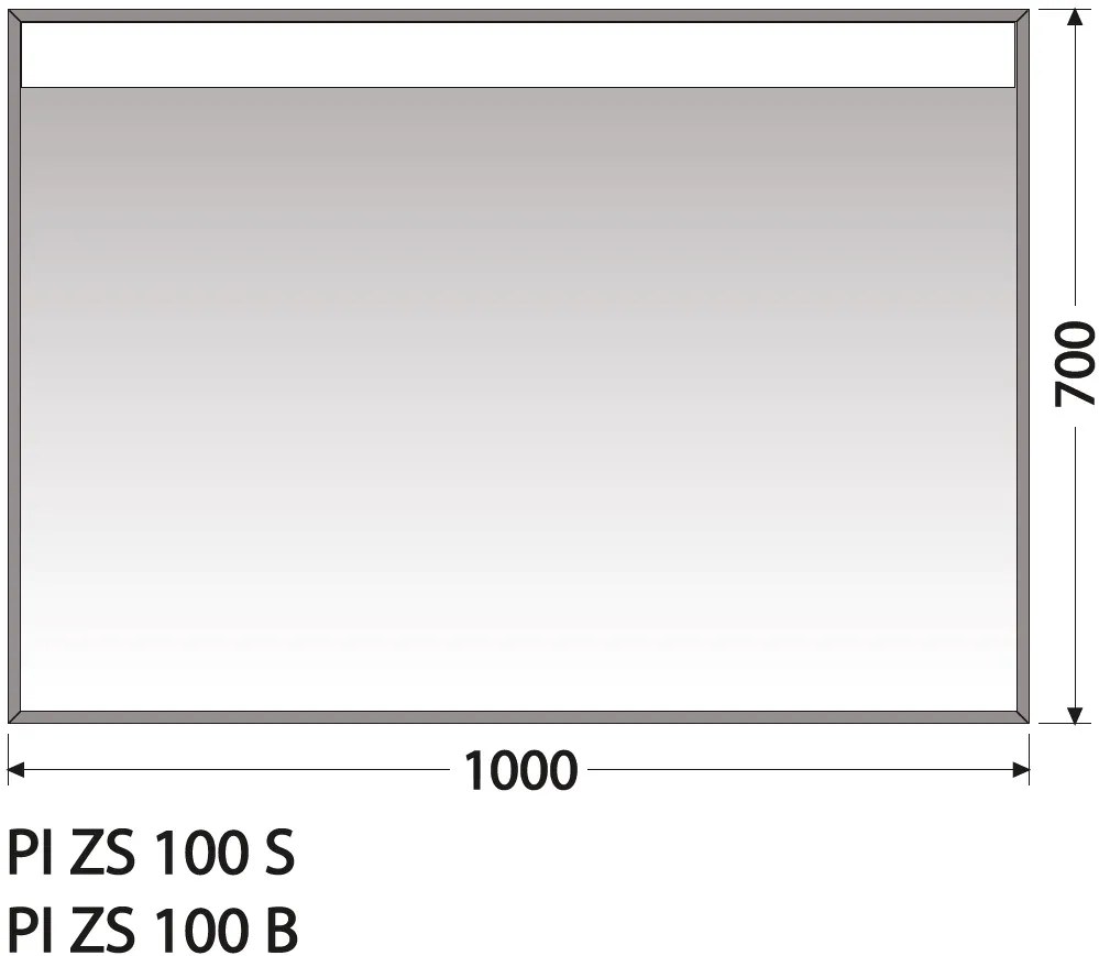 INTEDOOR Pineto zrcadlo v hliníkovém rámu s LED osvětlením PI ZS 100 S/B
