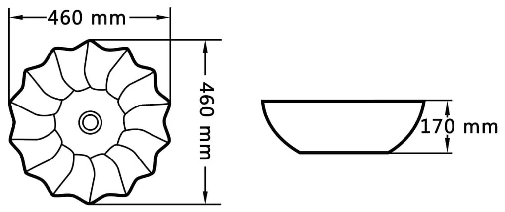 Umyvadlo černé 46 x 17 cm keramika - Default Title