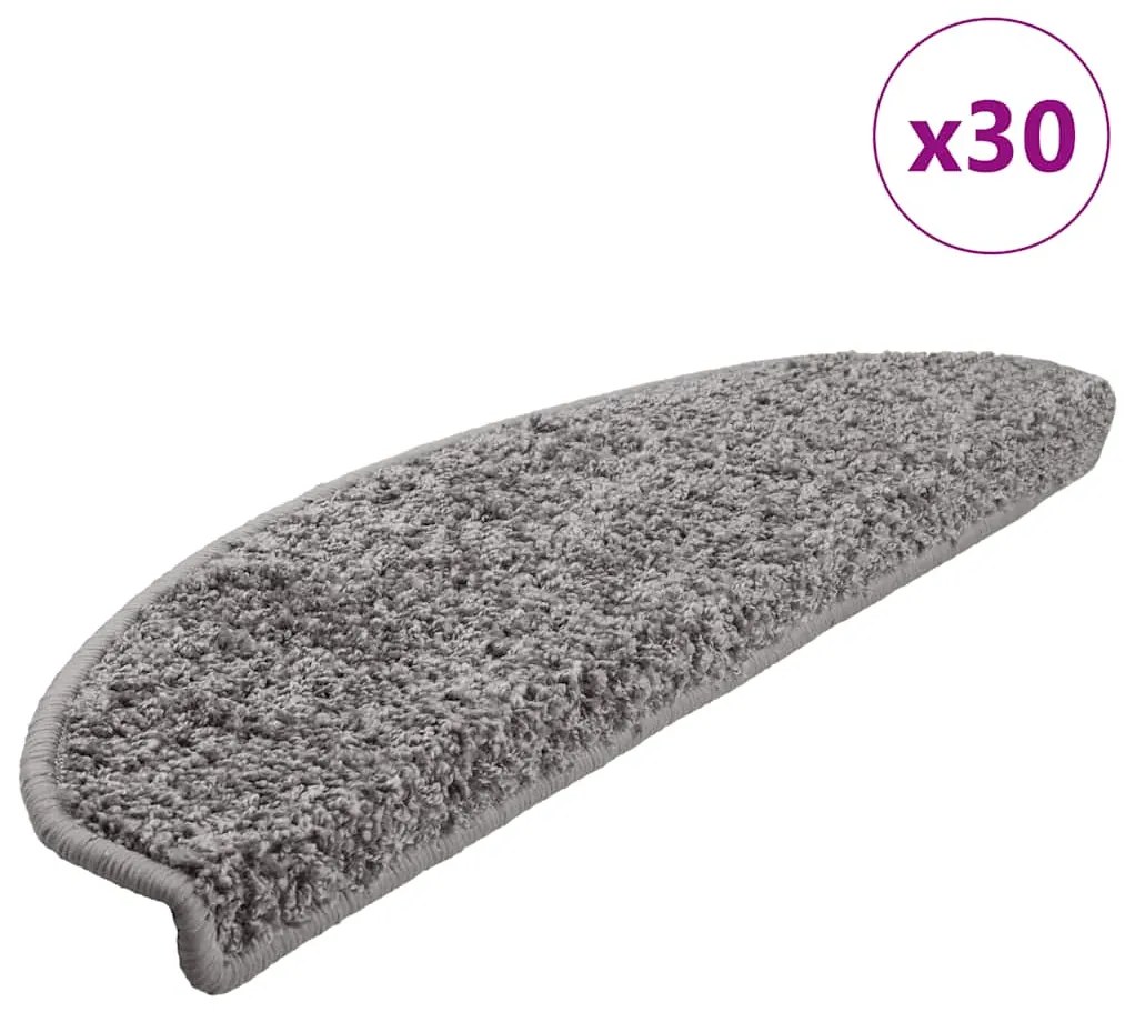 Schodové rohože 30 ks 65 x 21 x 4 cm šedé, půlkulaté, velké 3365812