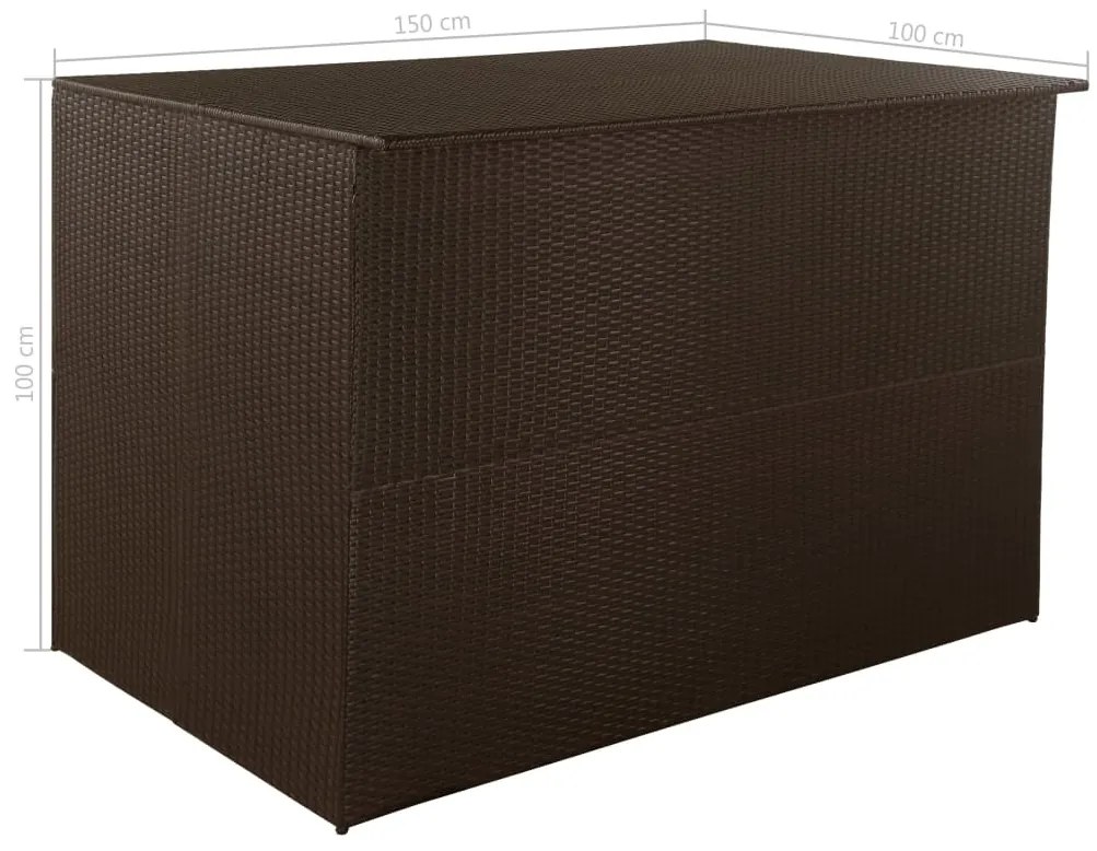 vidaXL Marketos Zahradní úložný box hnědý 150 x 100 x 100 cm polyratan