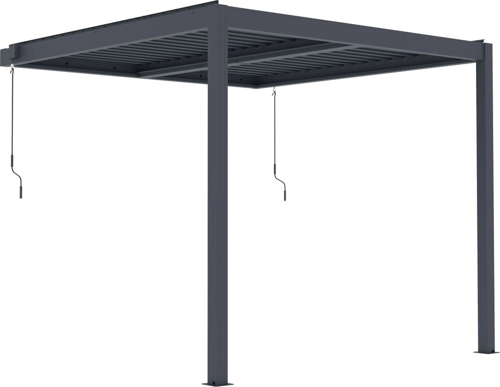 Bioklimatická pergola G21 Trenton Premium 3x3 m, antracitová hliníková