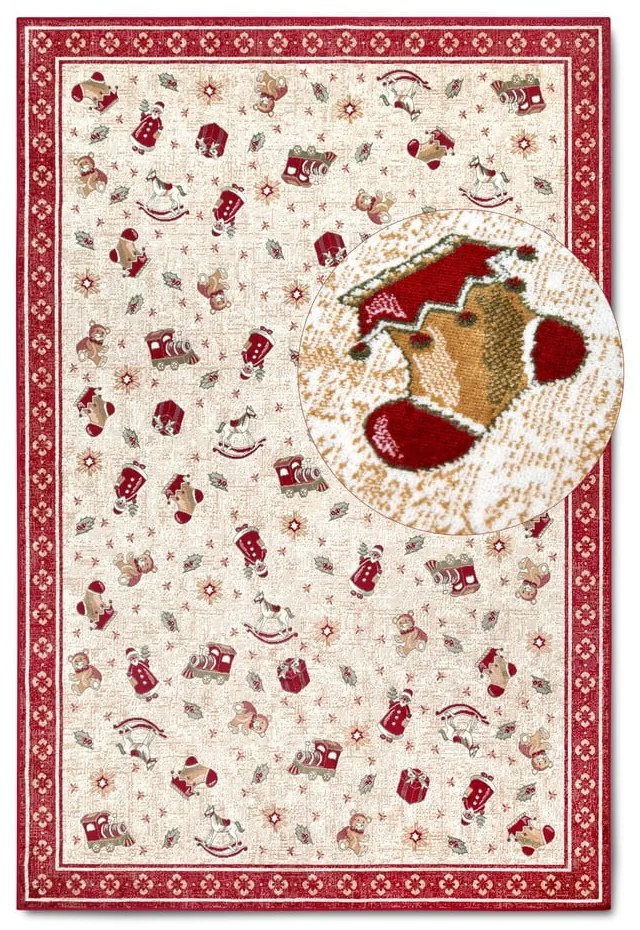 Červený koberec s vánočním motivem s příměsí bavlny 160x230 cm Toy's Delight Red Christmas – Villeroy&amp;Boch