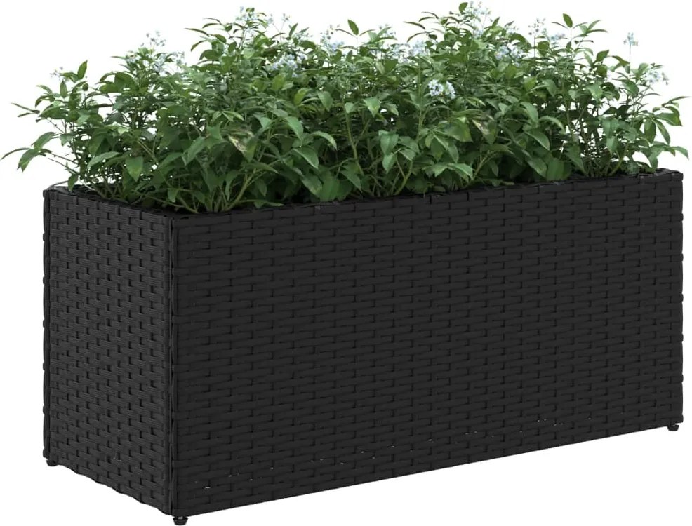 Zahradní truhlíky se 2 květináči 2 ks černé 72 x 30 x 32 cm 3210528