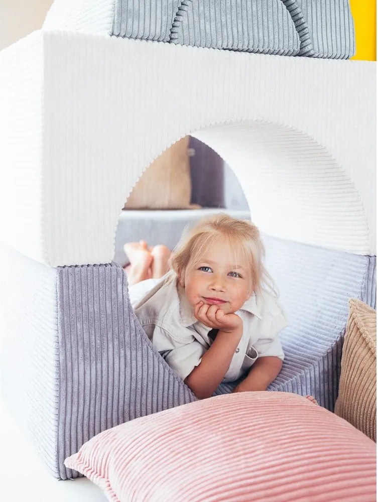Modré manšestrové pěnové hřiště 75x49x37 cm Rainbow Montessori – Wigiwama