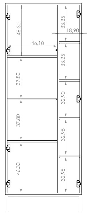 GiB Meble VITRÍNA PULA WIT 70 SITE / SITE Barva: Portland Ash Black