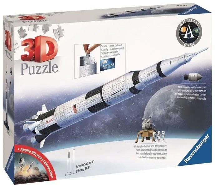 3d puzzle vesmírná raketa saturn v 432 dílků