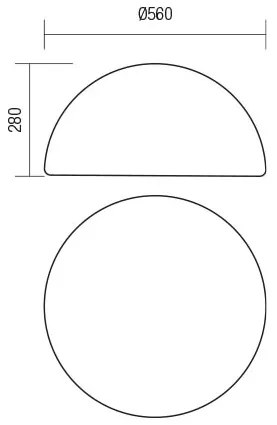 Redo 90169 Blob, dekorativní venkovní polokoule 1xE27 max 23W, bílý polyethylén, kabel 2m s vidlicí, průměr 56cm, IP65