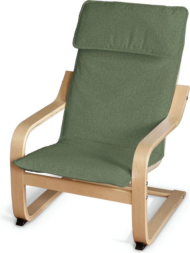 Sedák na dětské křeslo IKEA Poäng barva zelená látka pletený vzor