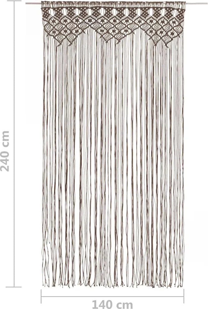 Macramé závěs taupe 140 x 240 cm bavlna 323983