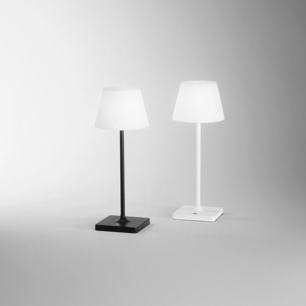 FAN LED-JAMMIN-L-BCO Nabíjecí venkovní stolní svítidlo JAMMIN bílá, kov, LED 2,2 W, 60 lm, 3000 K, stmívatelné, IP54, 39 x 15 cm - FANEUROPE