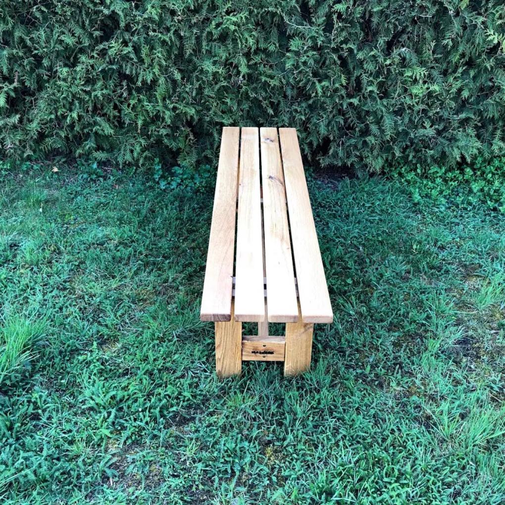 KULHÁNEK Zahradní lavice bez opěradla - klasická Délka: 160 cm, Odstín nátěru: olej - ořech