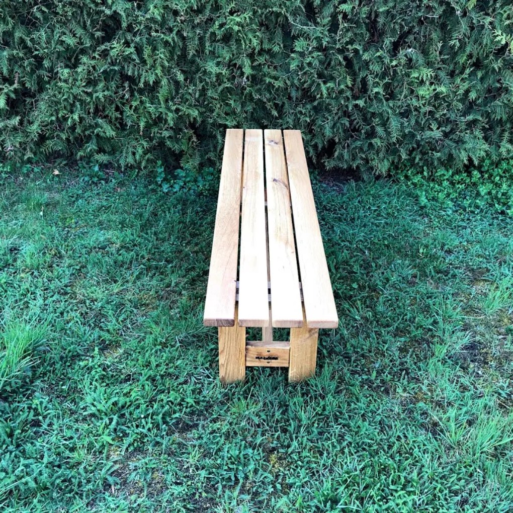 KULHÁNEK Zahradní lavice bez opěradla - klasická Délka: 210 cm, Odstín nátěru: lazura - teak
