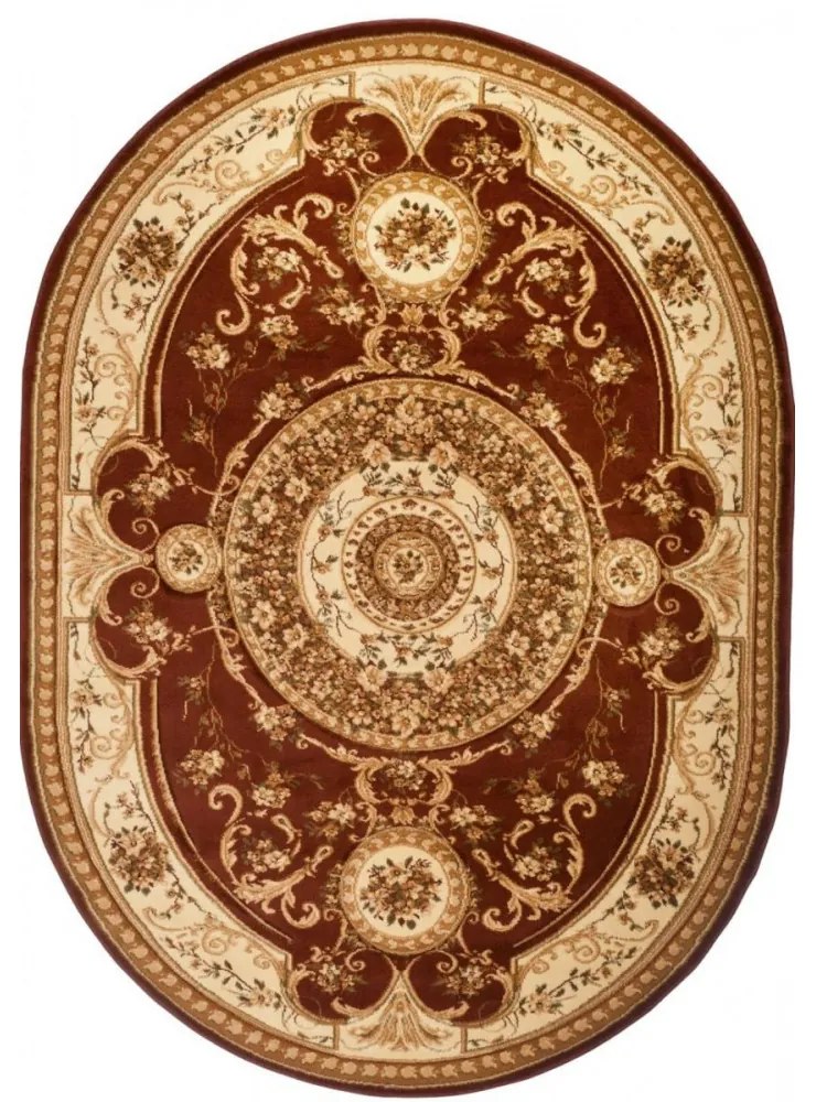 *Kusový koberec klasický vzor 3 hnědý ovál 160x220cm