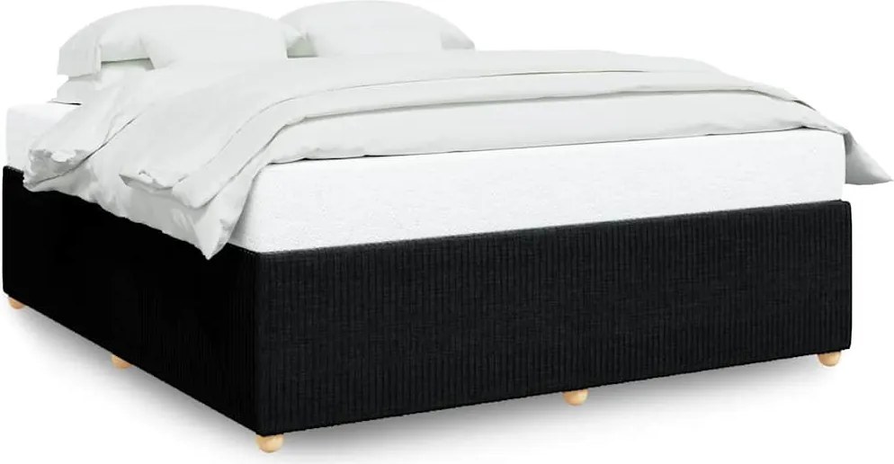 Rám postele bez matrace černý 200 x 200 cm textil 3284965