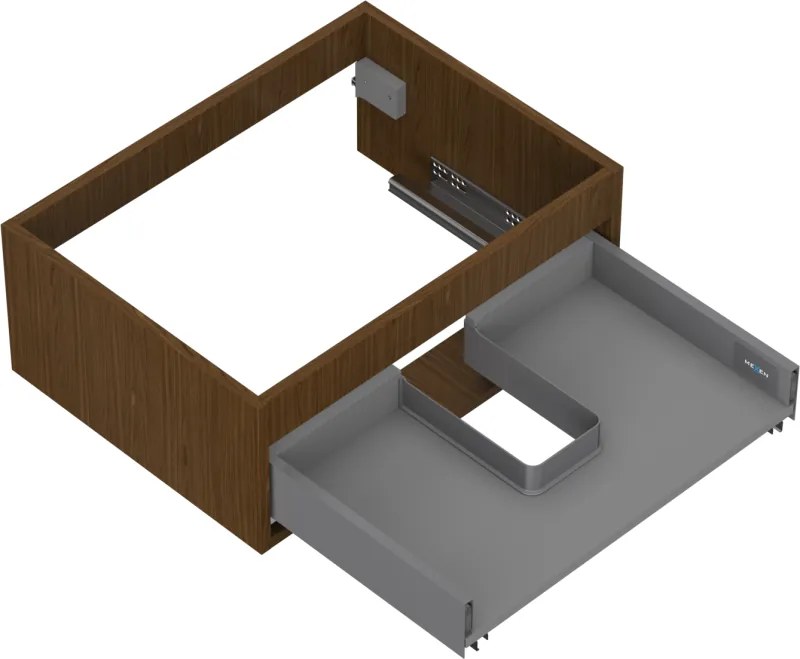 Mexen Box-A, závěsná skříňka 60 cm, 1 zásuvka, ořech, 91AX0-0600-235-1-86