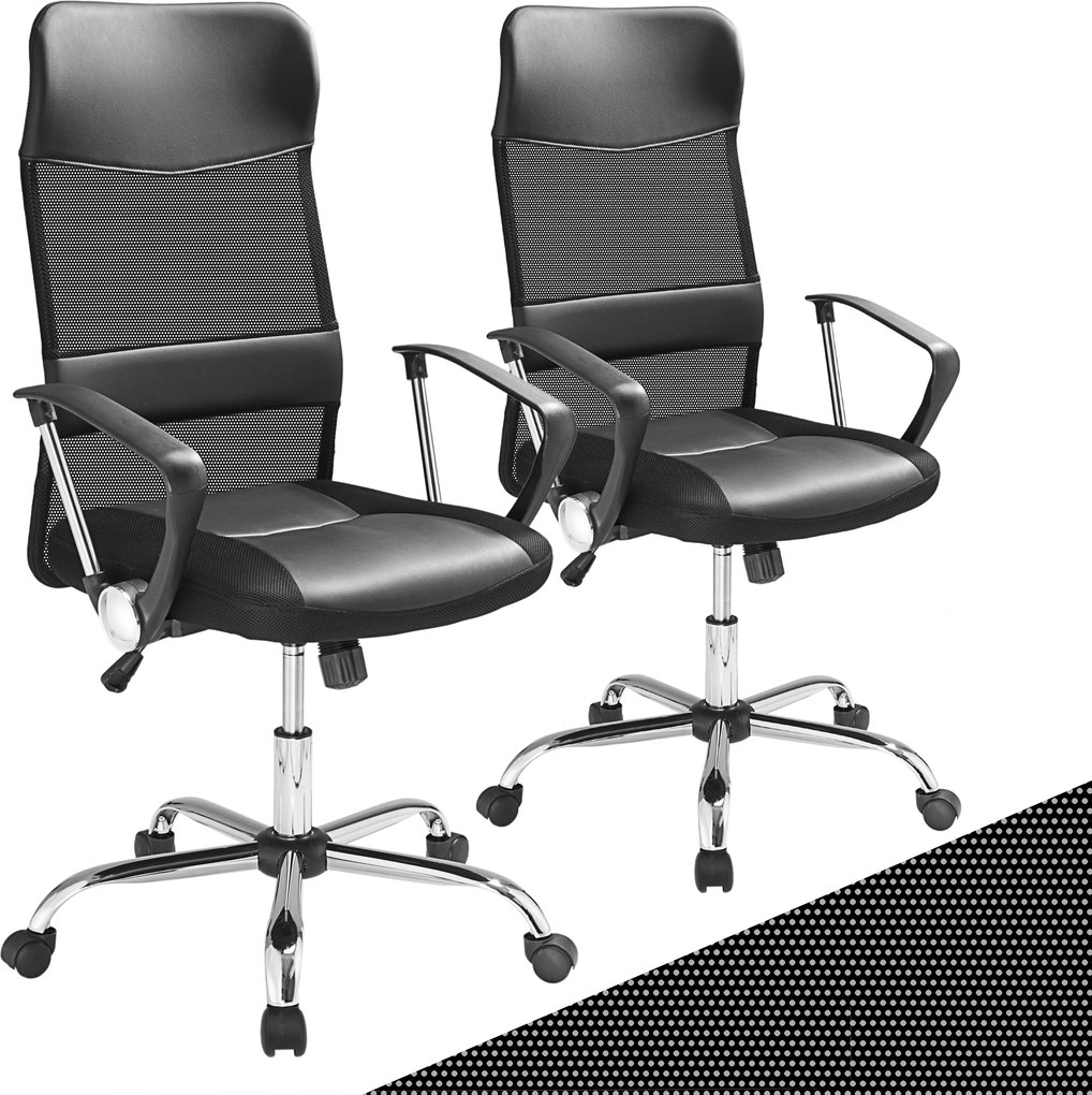 Kancelářská židle Deluxe sada 2 ks černý s síť