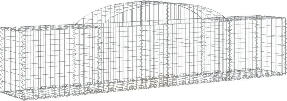Klenuté gabionové koše 6 ks 300x50x60/80 cm pozinkované železo 3146669