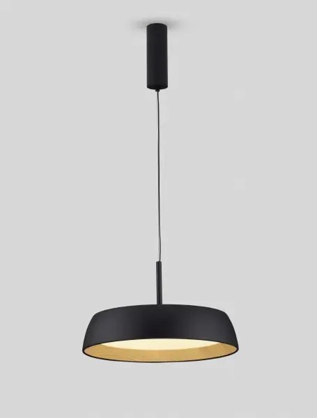LED stmívatelný černo-dřevěný designový lustr Sigi