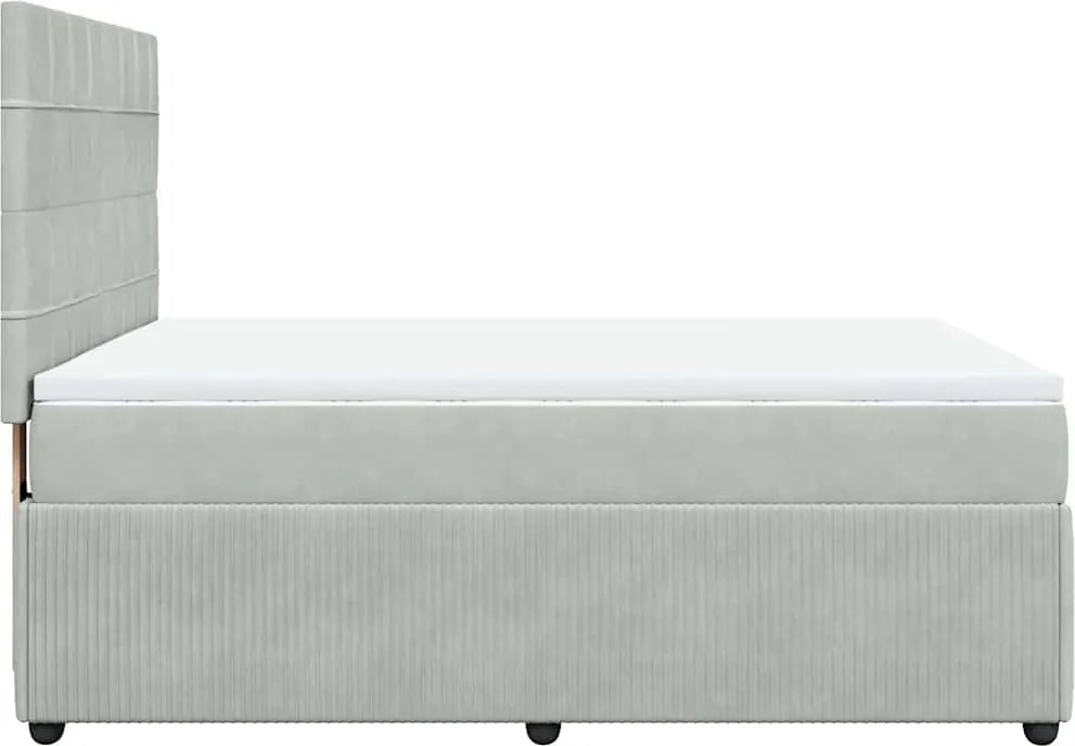 Box spring postel s matrací světle šedá 140x190 cm samet 3294634
