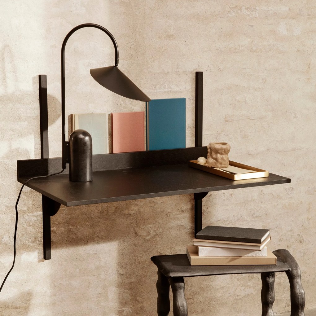 FERM LIVING Nástěnný stůl Sector Desk, Black, Černá