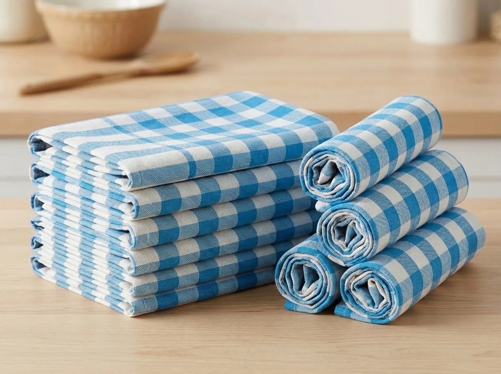 Utěrka CORIVA 50x70 cm světle modrá, set 10 ks