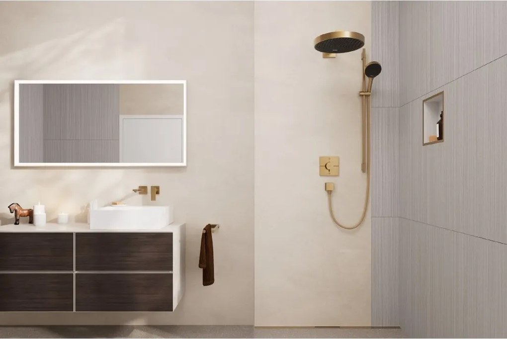 Hansgrohe AddStoris, držák na ručník dvouramenný, kartáčovaný bronz, HAN-41770140