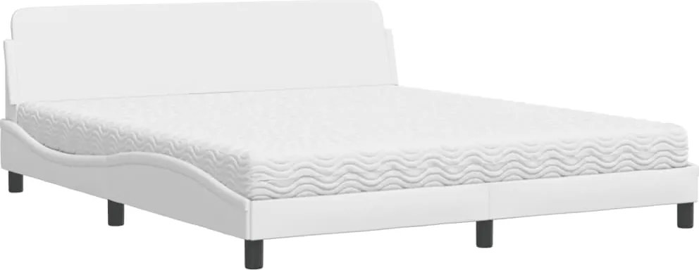 Postel s matrací Dover bílá 180 x 200 cm umělá kůže 3208458