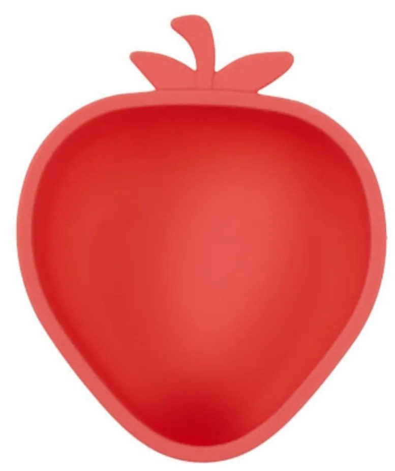 OYOY Silikonová mistička Yummy Cherry / Strawberry Jahoda, červená barva, plast