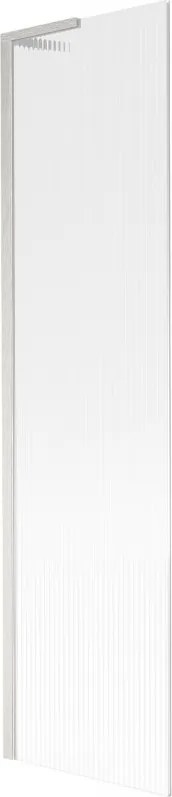 Mexen Next L, 1-křídlová vanová zástěna 50 x 150 cm, 6mm sklo s žebrovým vzorem, 6mm čiré sklo, profil broušená ocel, 895-050-000-03-09-97