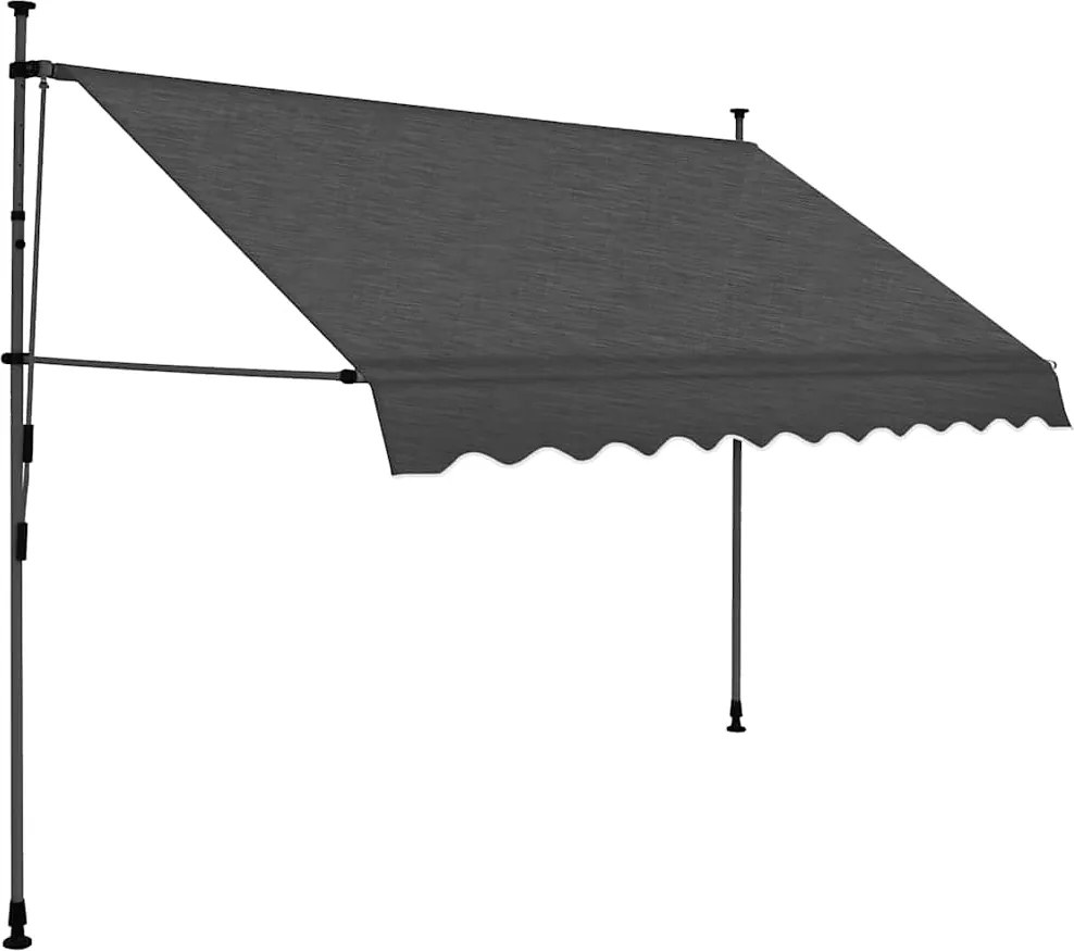 Ručně zatahovací markýza s LED světlem 250 cm antracitová 145865