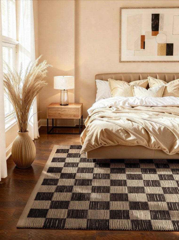 Hanse Home, Kusový koberec Handloom 106333 Rex White Black, 160x230, černobílá, chodba / předsíň