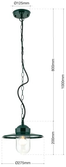 Orion AL 11-1318 - Venkovní závěsné svítidlo EDWARD 1xE27/60W/230V IP44 zelená
