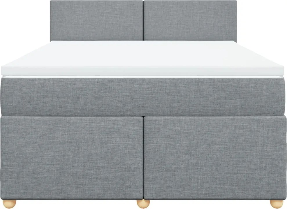 Box spring postel s matrací světle šedá 160 x 200 cm textil 3286724