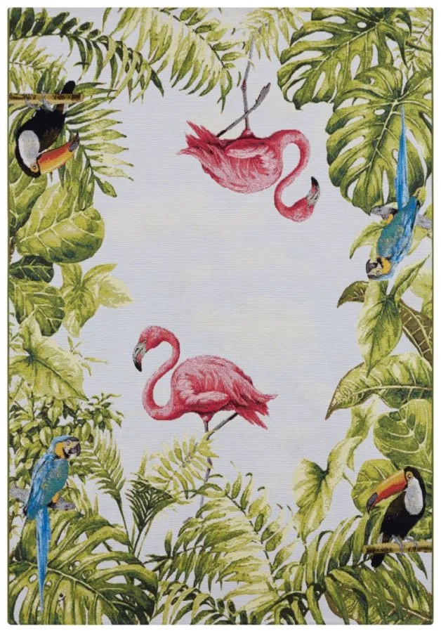 Hans Home | Kusový koberec Flair 105616 Tropical Birds Multicolored – na ven i na doma - 120x180