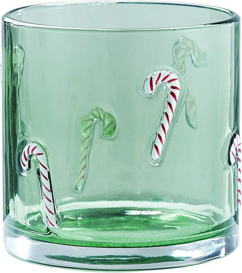 X-MAS Lucerna "Candy Cane" 10 cm - zelená