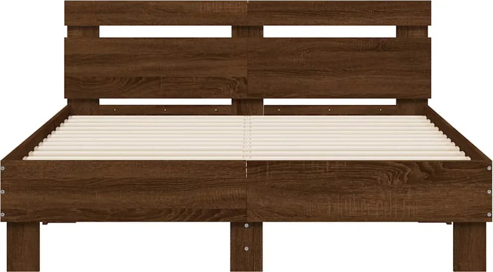 Rám postele s čelem a LED osvětlením hnědý dub 120 x 190 cm 3207580