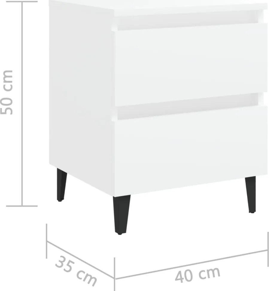 vidaXL Noční stolek 40 x 35 x 50 cm dřevotříska [805869] Barva: Černá