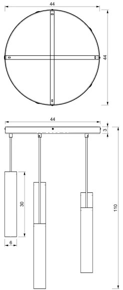 Lustr na lanku RAITO 6xGU10/8W/230V mosaz