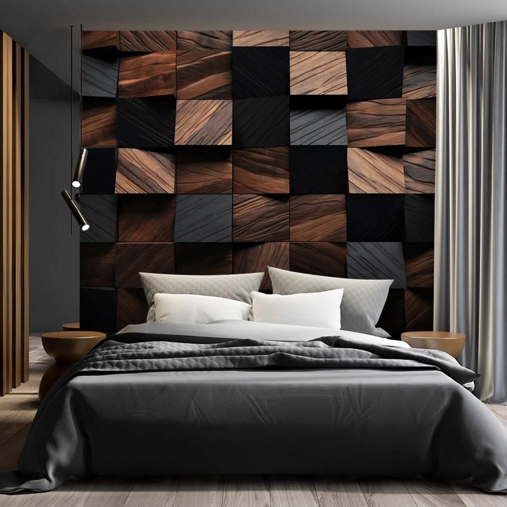 Gario Fototapeta Dřevěné mozaikové kostky Materiál: Vliesová, Rozměry: 200 x 140 cm