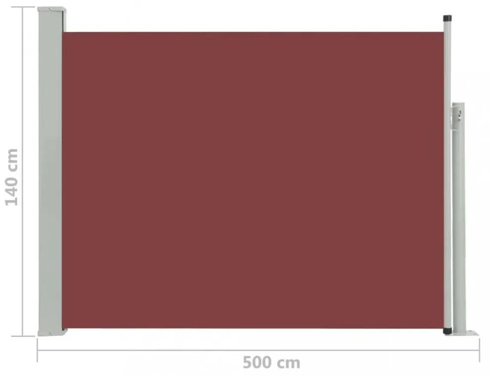 Zatahovací boční markýza 140x500 cm Dekorhome Hnědá
