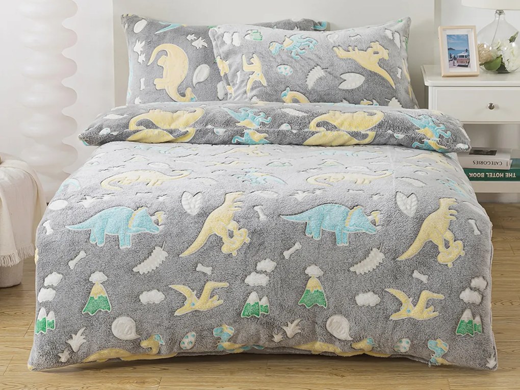 XPOSE® Mikroplyšové povlečení DINOSAUŘI Exclusive (svítící efekt)