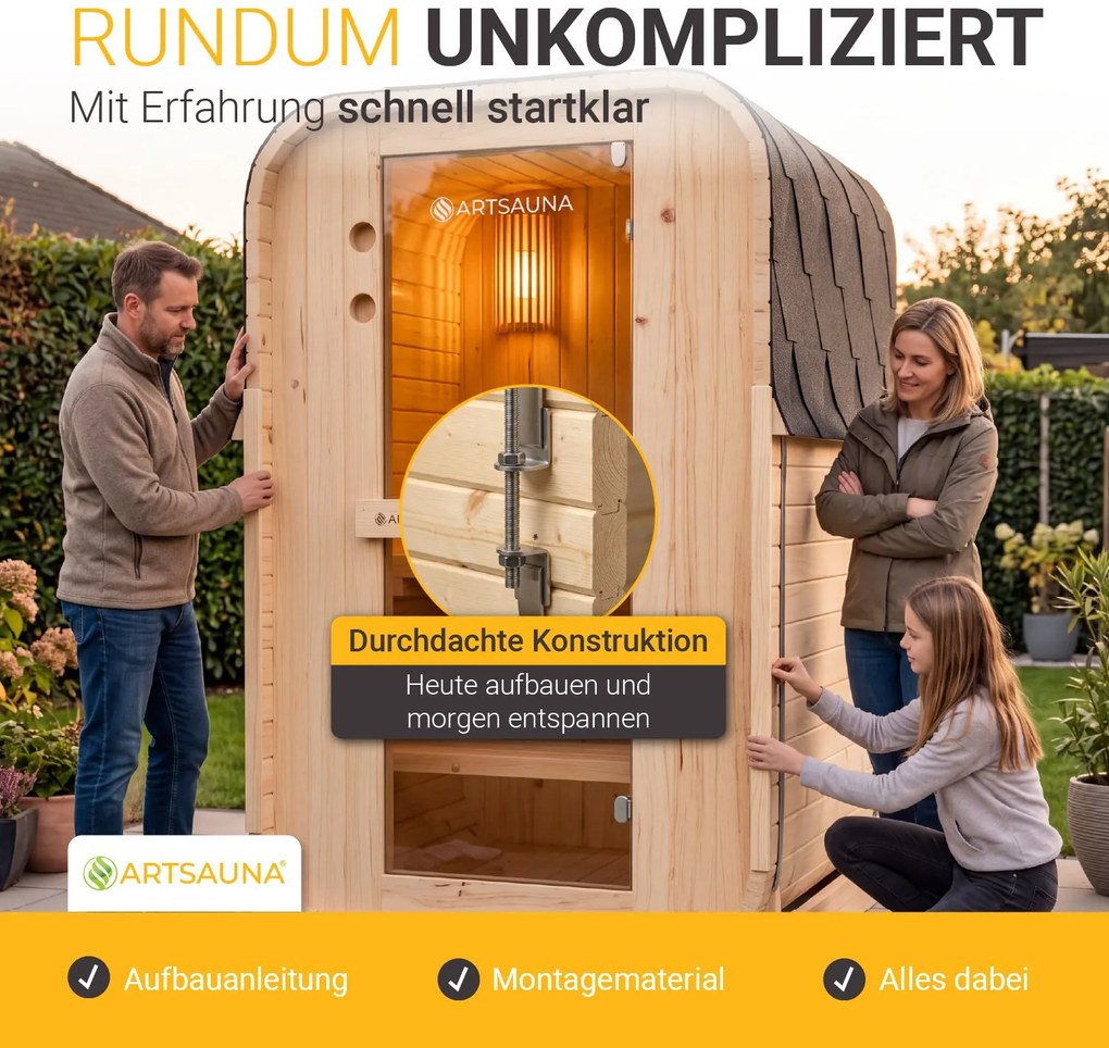 Artsauna Venkovní sauna Cube Nolvik Velikost: S